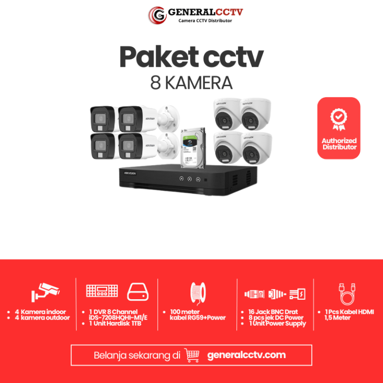 Paket Hikvision Analog Camera 8 Channel 5MP Audio – General CCTV